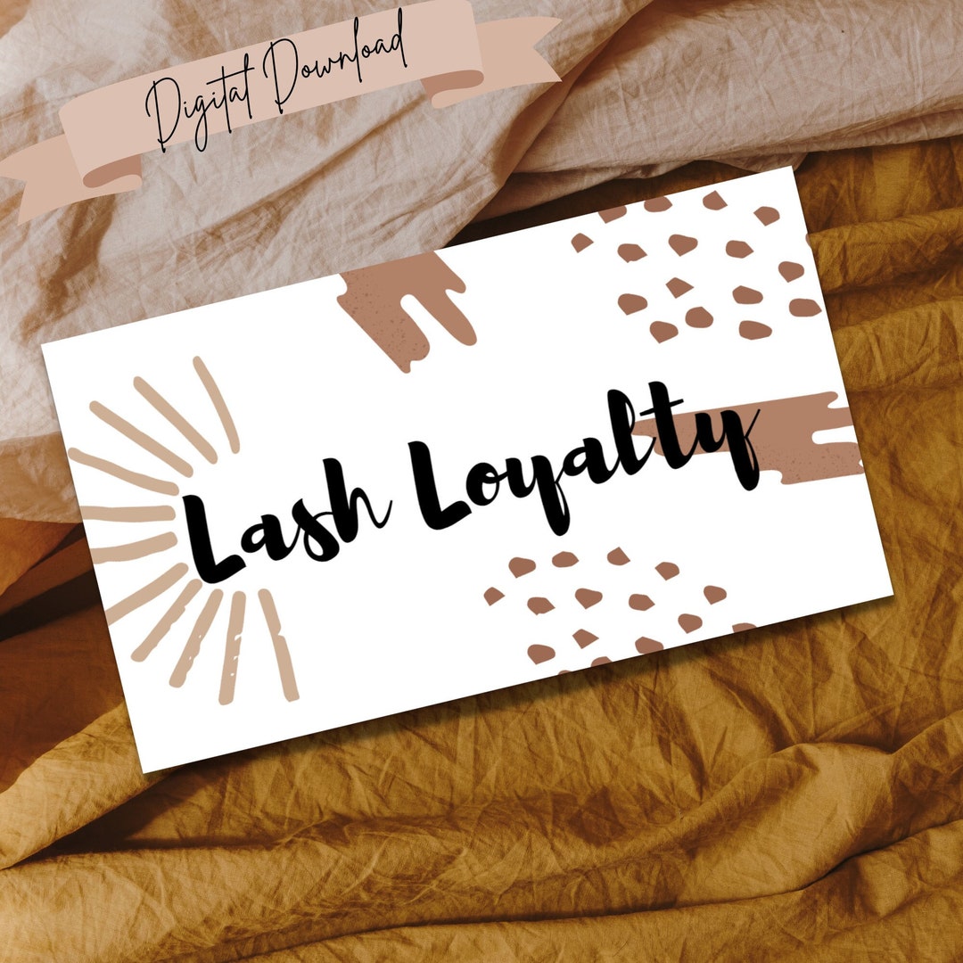 Boho Eyelash Loyalty Card Template: Editable Lash Client Punch Card ...