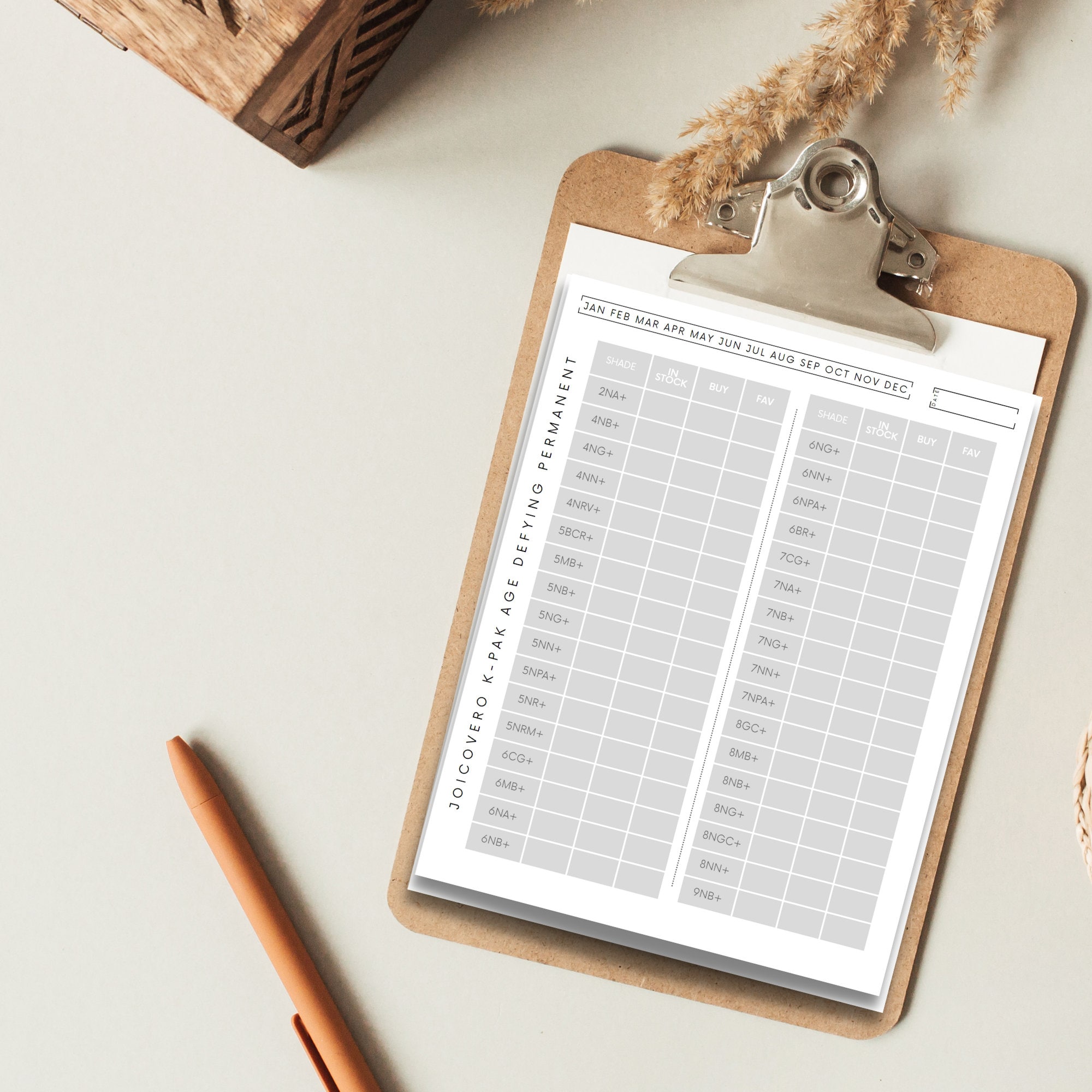 Joico Vero Age Defying Color Inventory Template, Salon Invenory ...