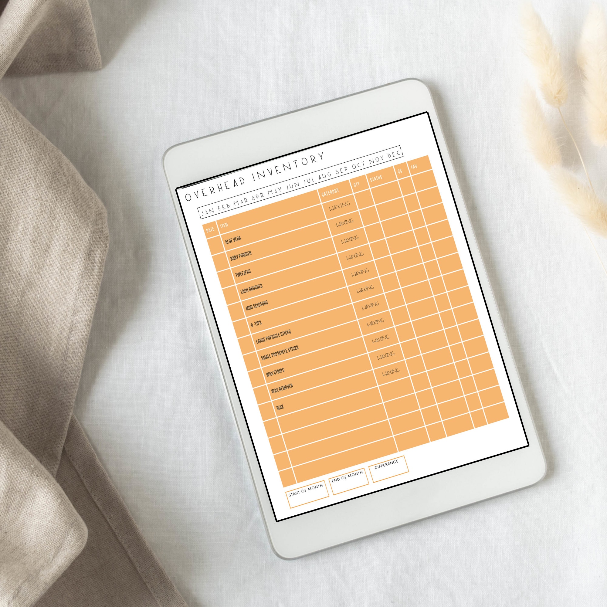 Salon Inventory Management Template Digital Supplies Tracker ...