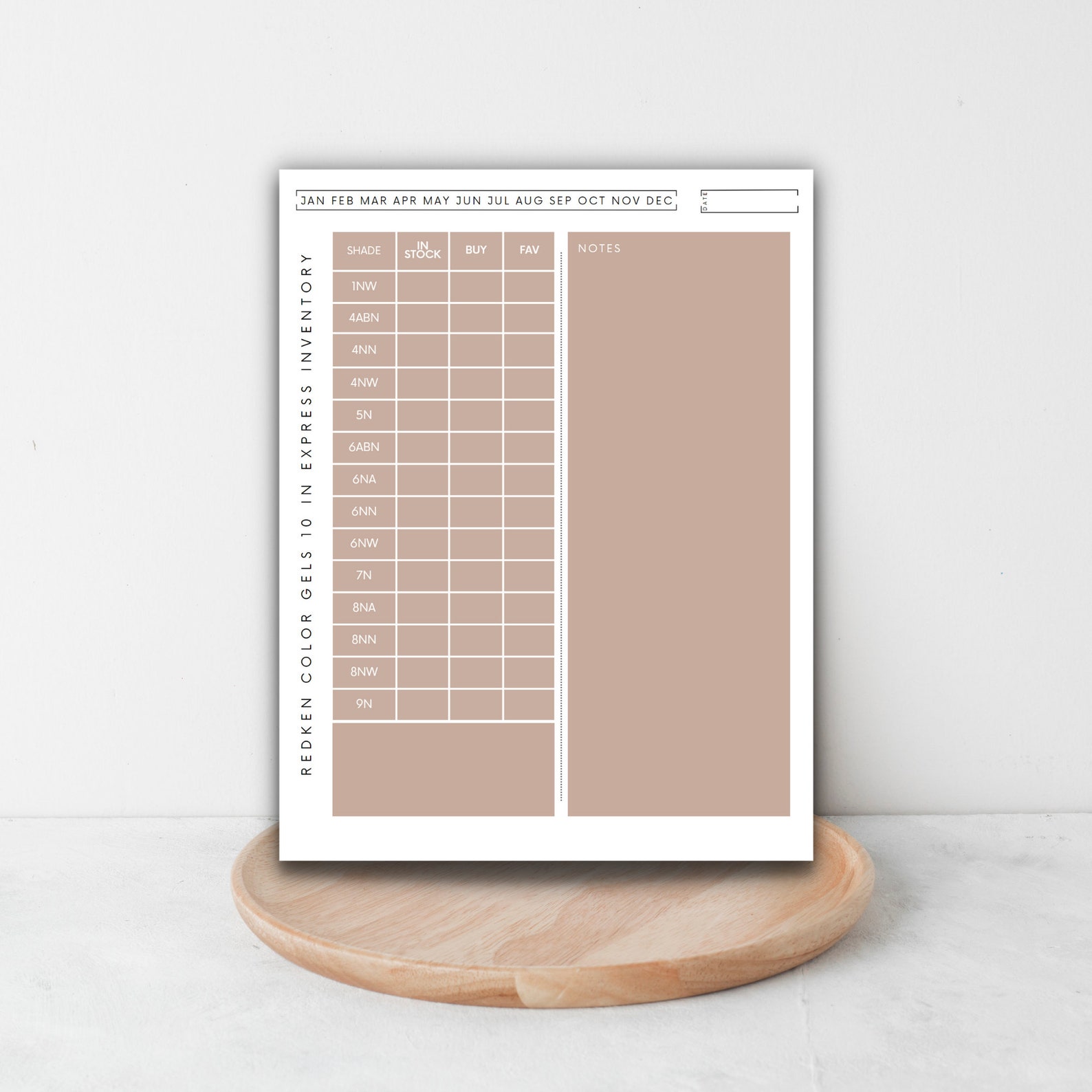 Redken 10 Min Express Color Line Inventory List, Salon Color Organizer ...