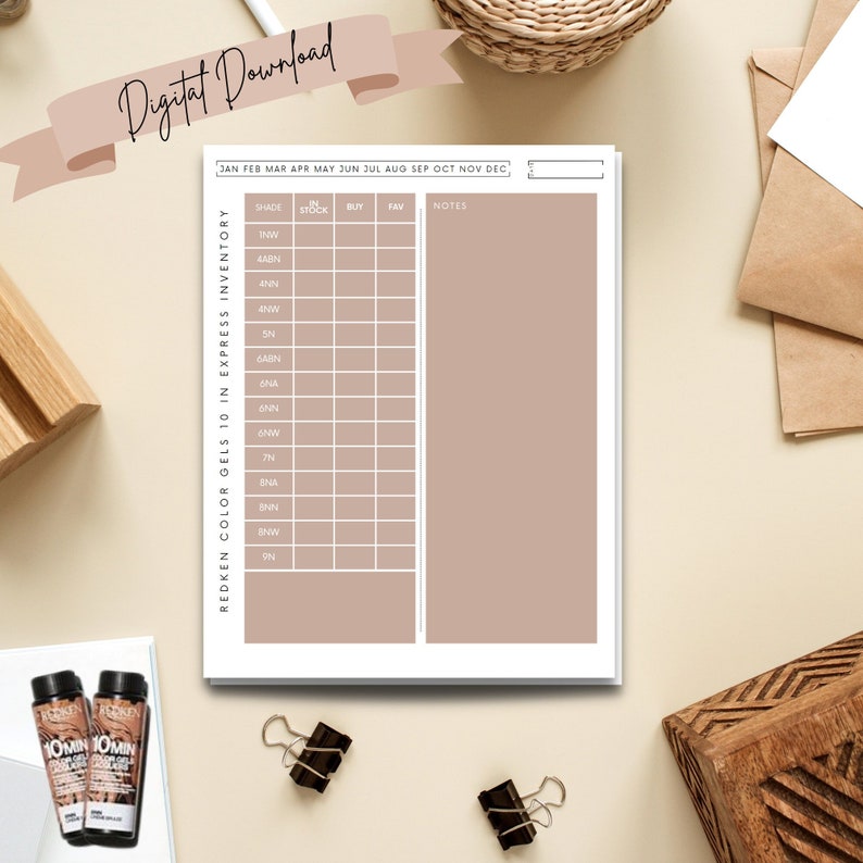 Redken 10 Min Express Color Line Inventory List, Salon Color Organizer ...