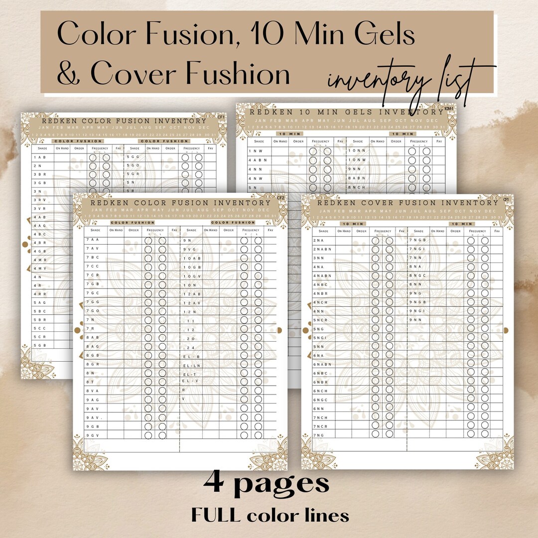 Redken Shades EQ Color Inventory Spreadsheet (digital Download) - Etsy