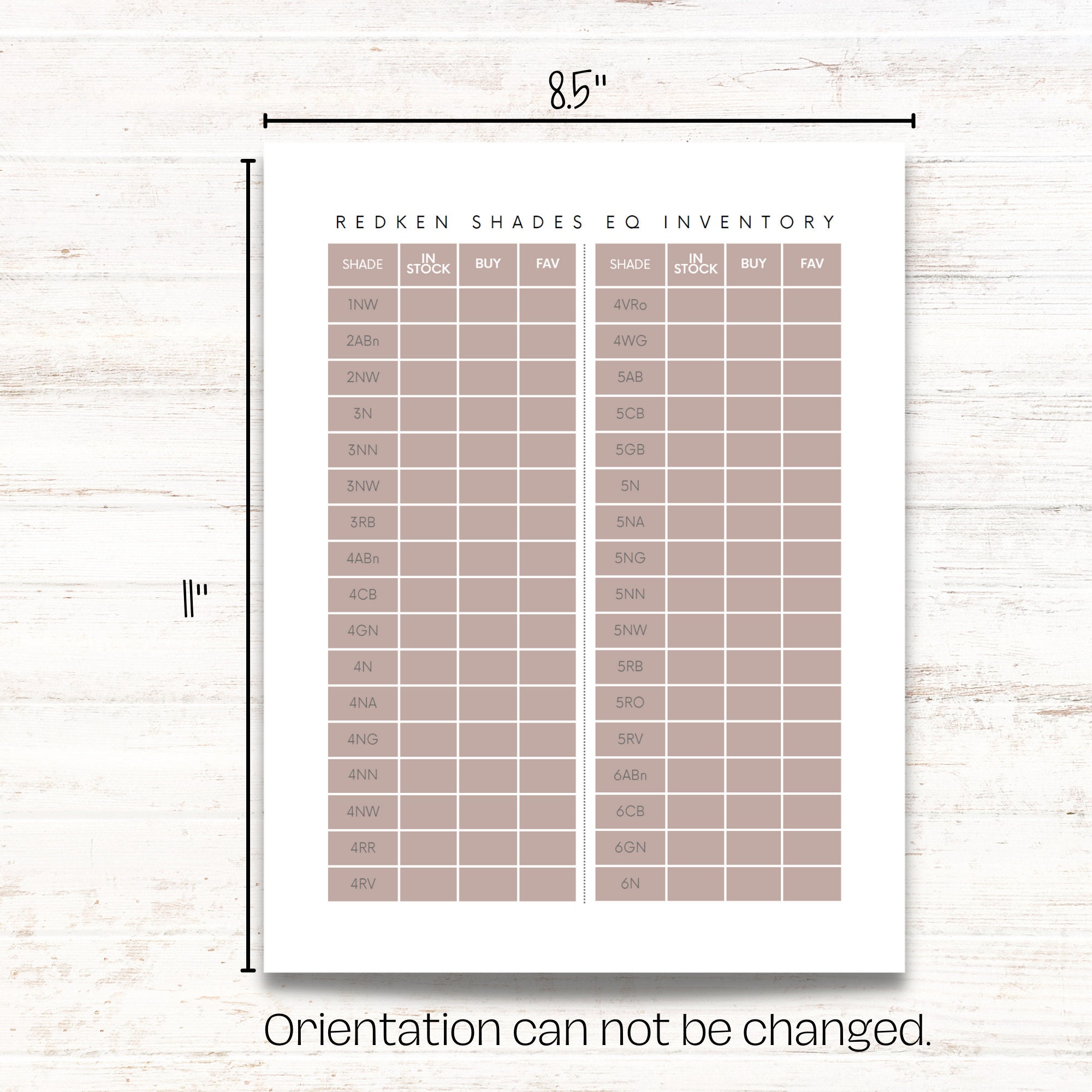 Redken Color Gels Inventory List: Salon Printable (PDF) - Etsy