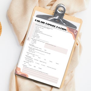 Color Consultation Form for Hairstylists, Salon Forms, Digital Download ...