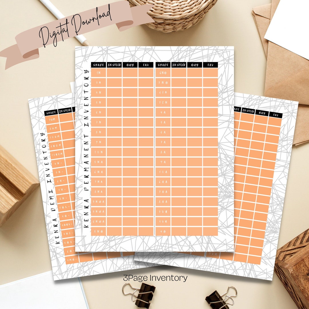 Kenra Permanent Color Line Inventory Template for Stylist Color ...