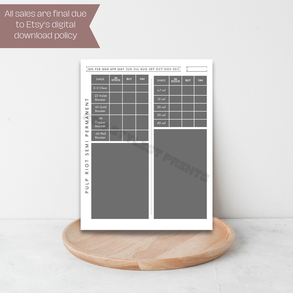 Pulp Riot Demi Permanent Color Inventory, Inventory Tracker Template ...