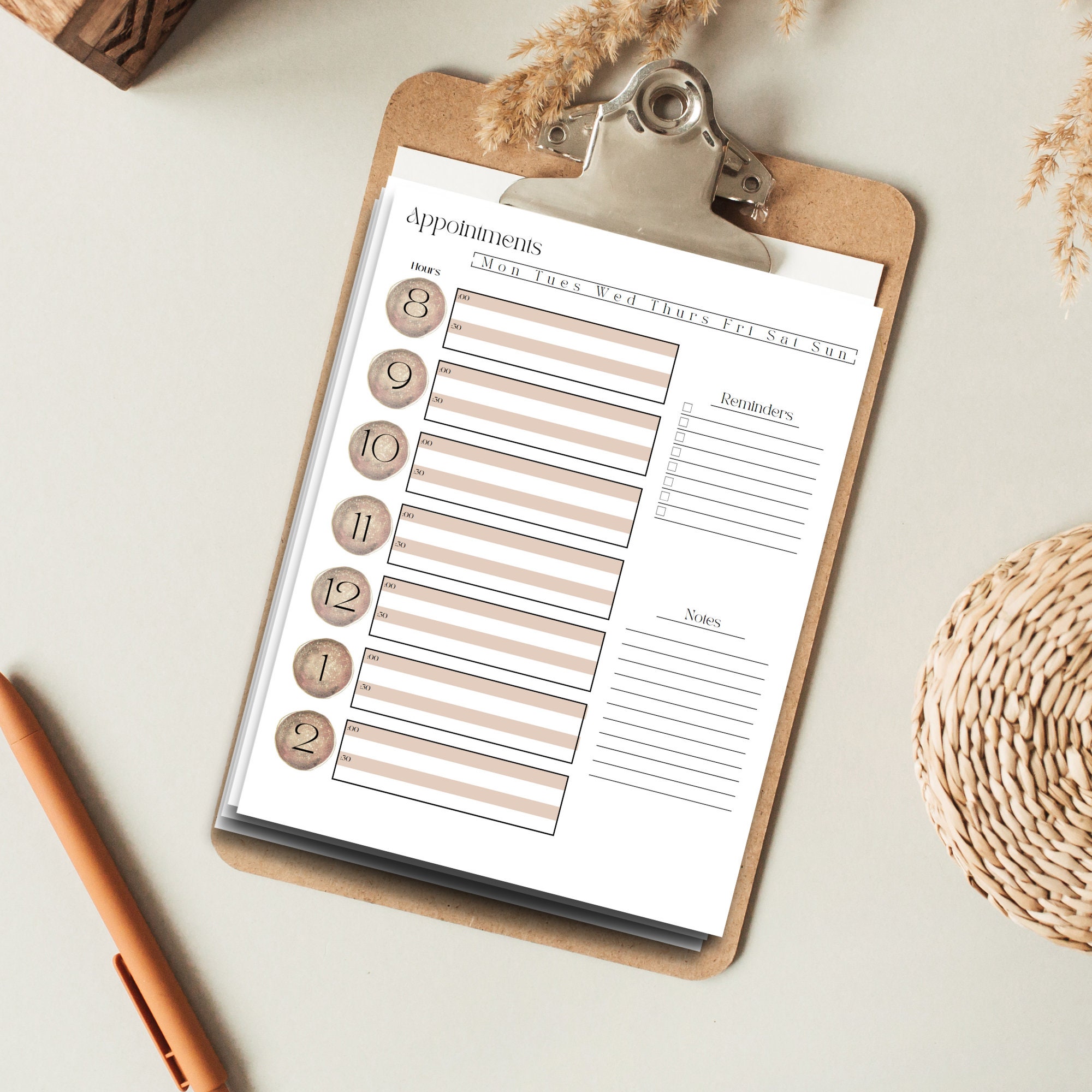 Daily Salon Appointment Sheet With 30 Min Time Slots, Salon Planner ...