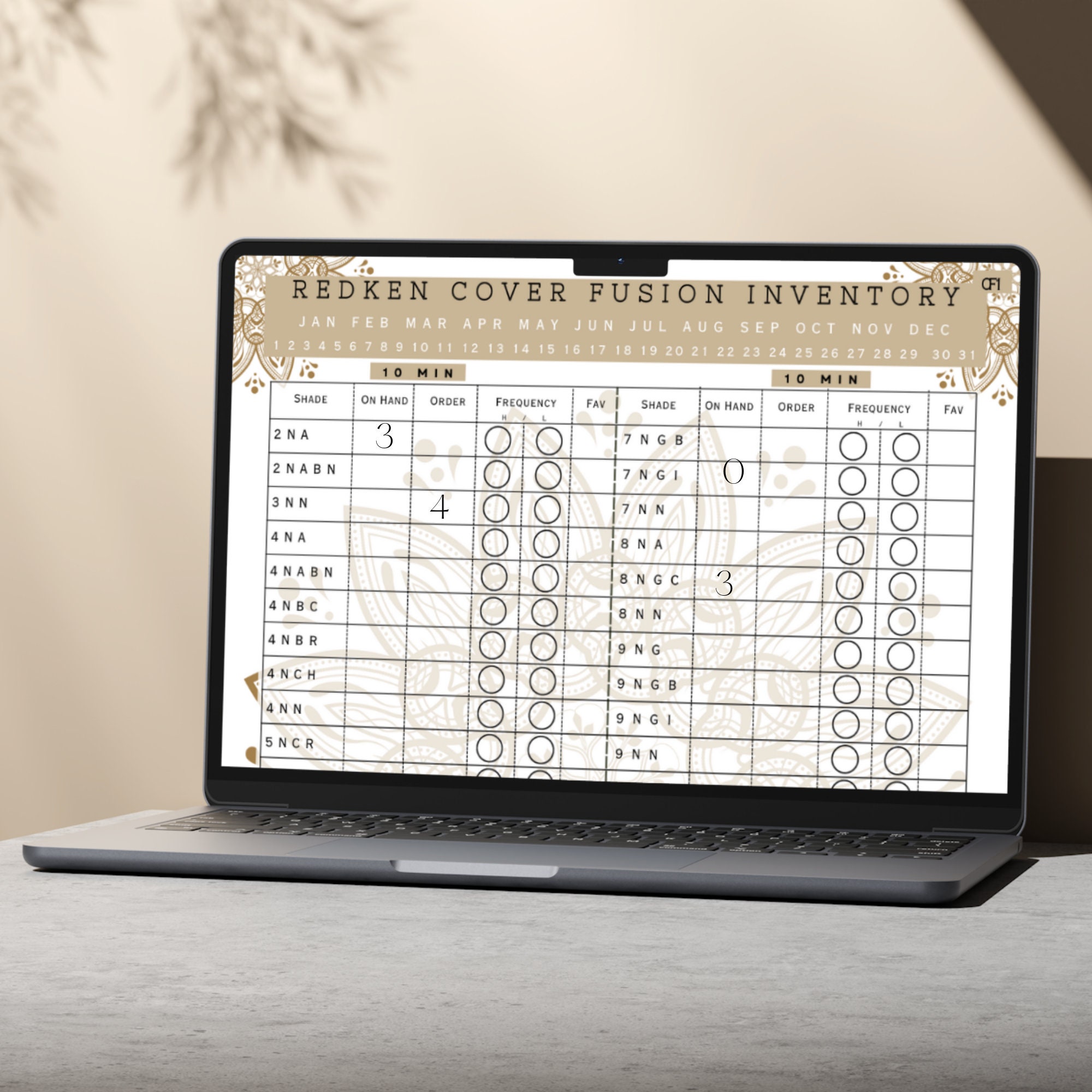 Redken Shades EQ Color Inventory Spreadsheet (digital Download) - Etsy