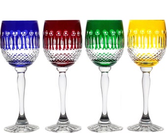 Colored Crystal Wine Glasses | Etsy