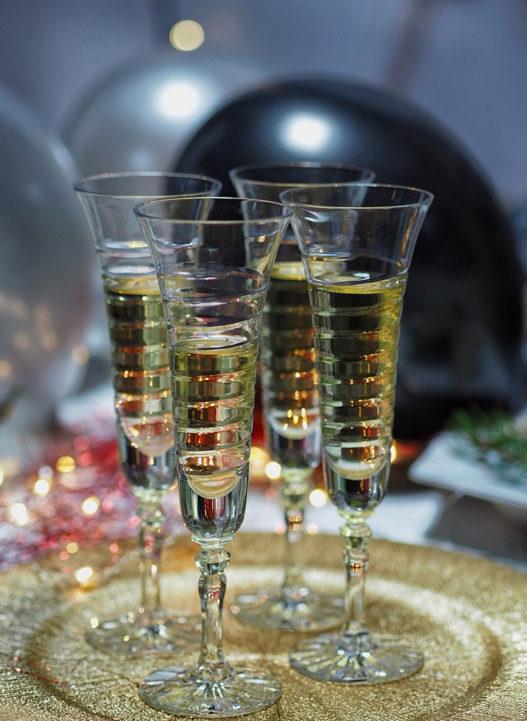 Elegance Transparent Crystal Champagne Glasses 140ml, 6pcs Premium ...