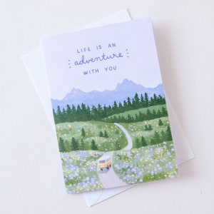 Adventures With You Card | Handmade Greeting Card | Illustration Art - Etsy