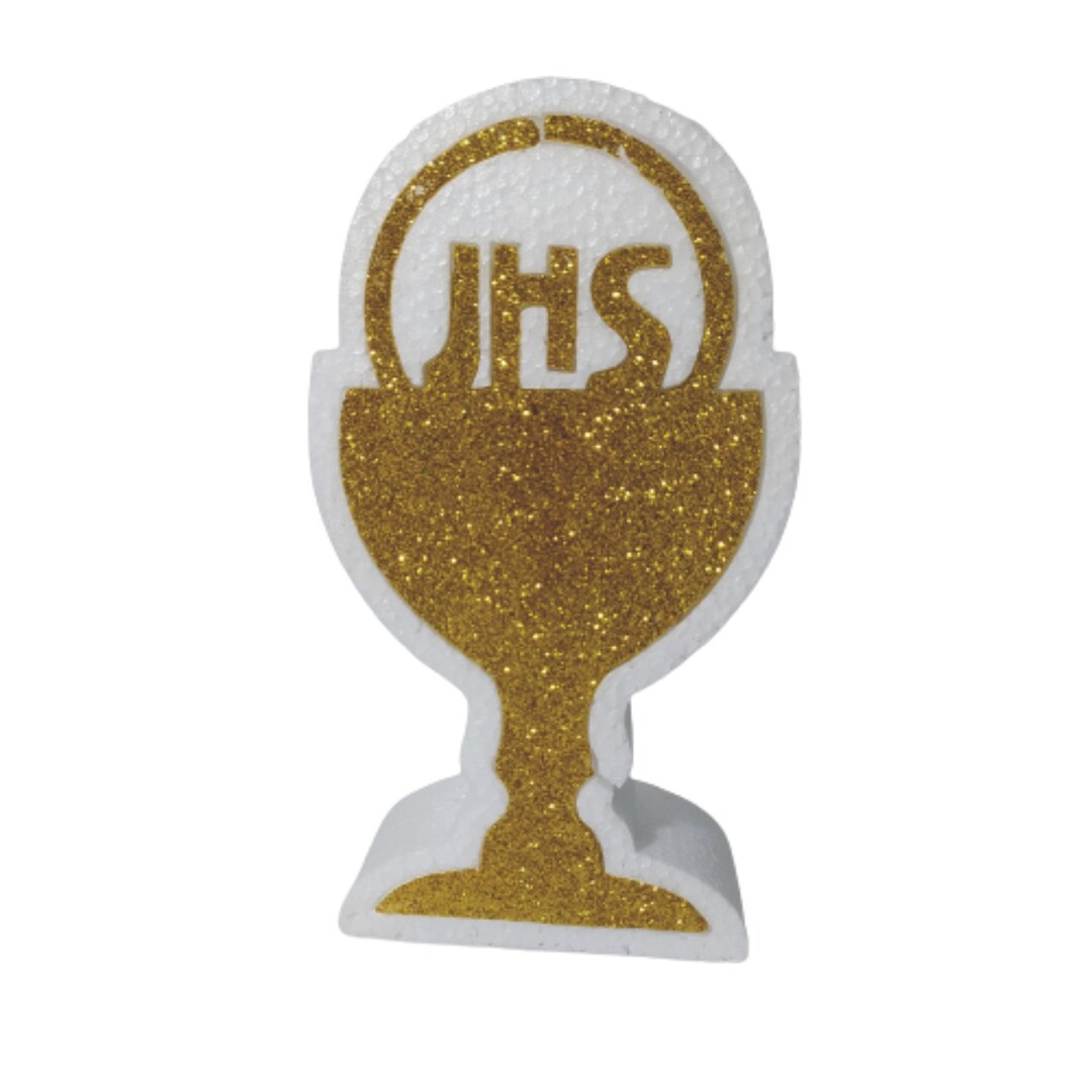 Sultura calice PRIMA COMUNIONE Jhs Centrotavola Topper in Polistirolo ...