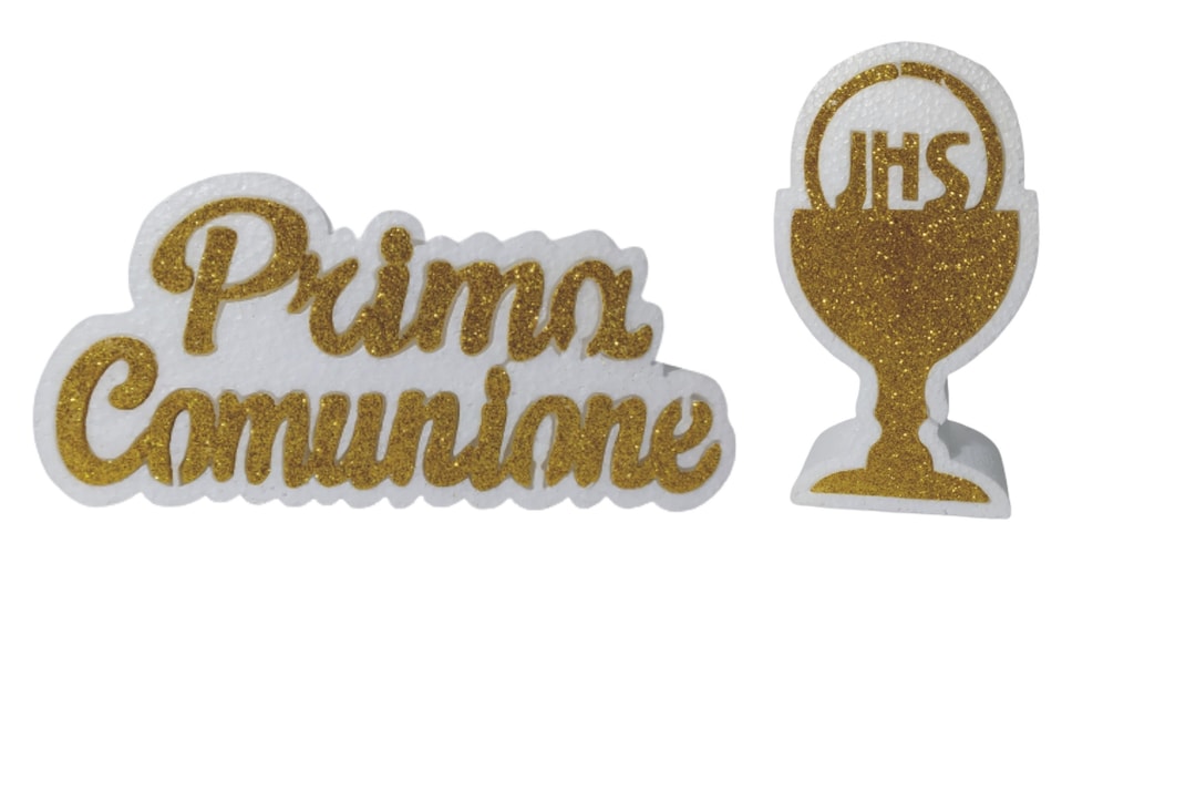 Written First Communion + Chalice Jhs Centerpiece Topper in Polystyrene ...