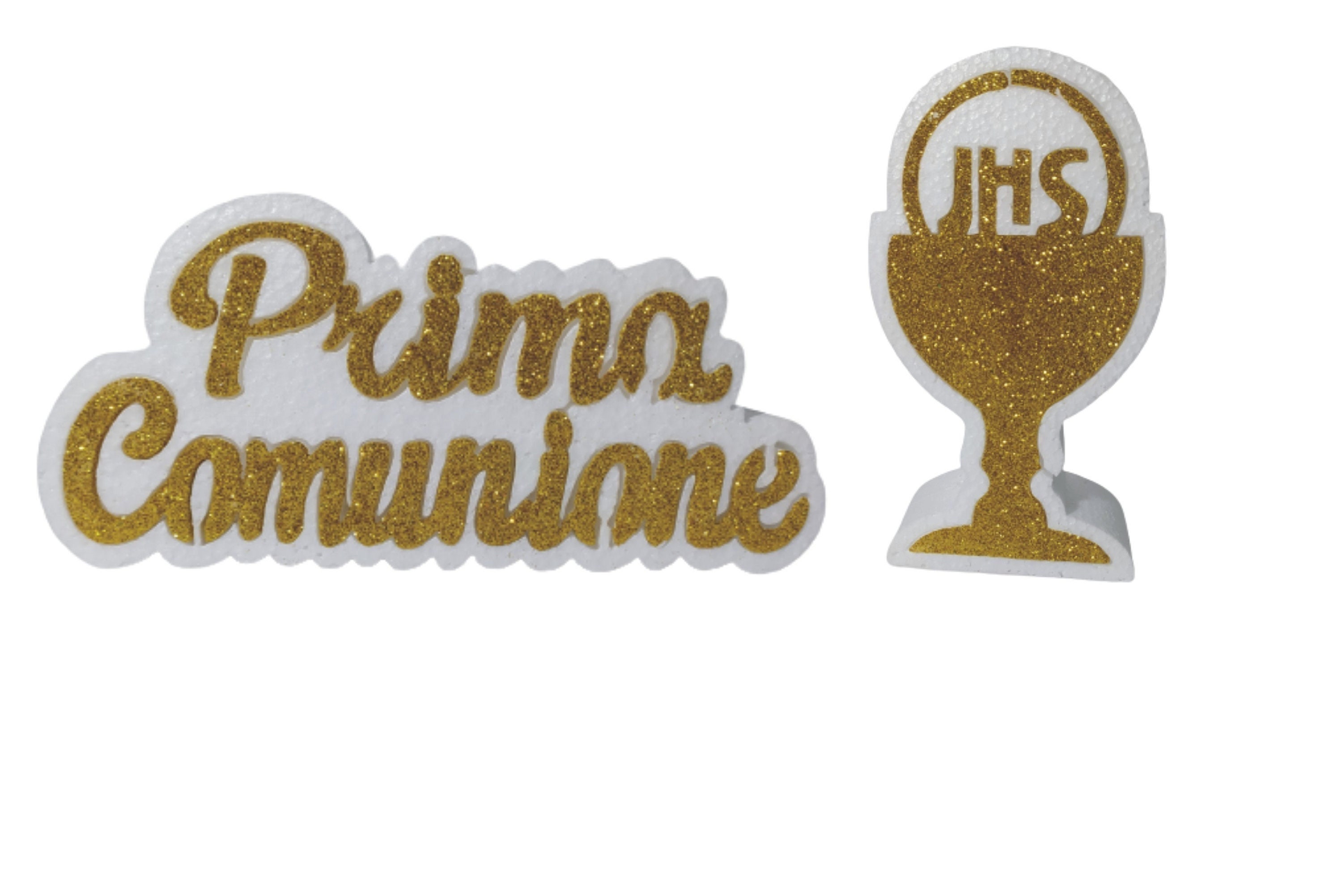 Written First Communion Chalice Jhs Centerpiece Topper in Polystyrene 2 ...