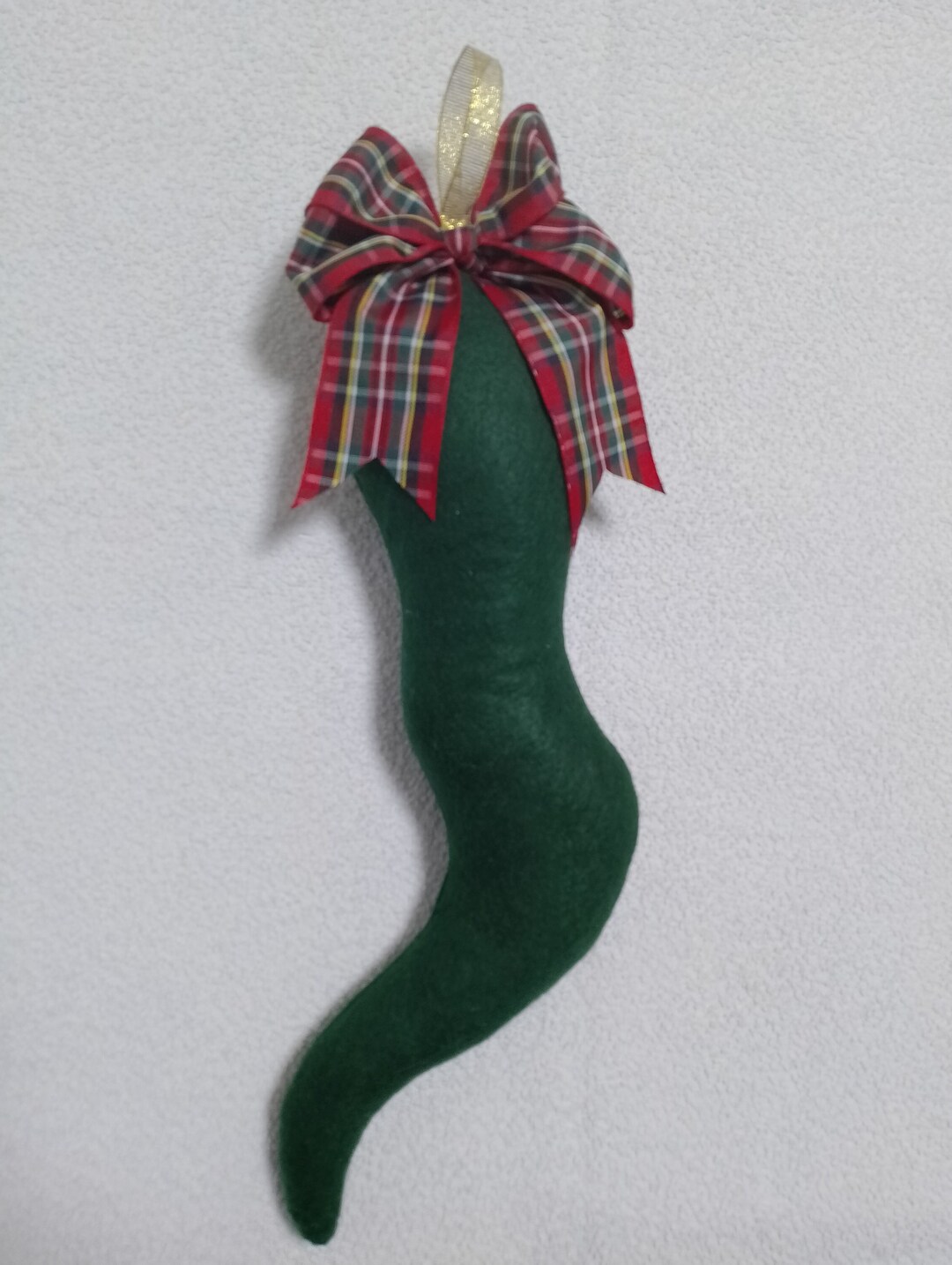 Christmas Horn English Green Croissant Scottish Bow 30 Cm - Etsy