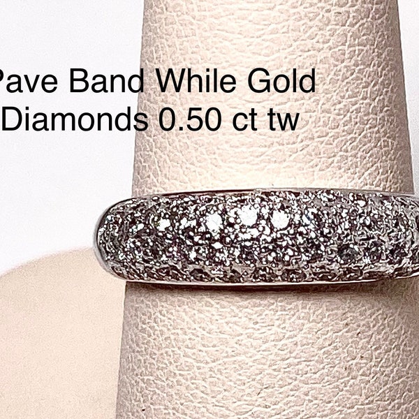 Pave Diamond Band - Etsy