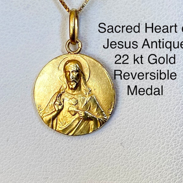 Antique Religious Medal of Sacred Heart of Jesus - Etsy Antique Religious Medal of Sacred Heart of Jesus - Etsy