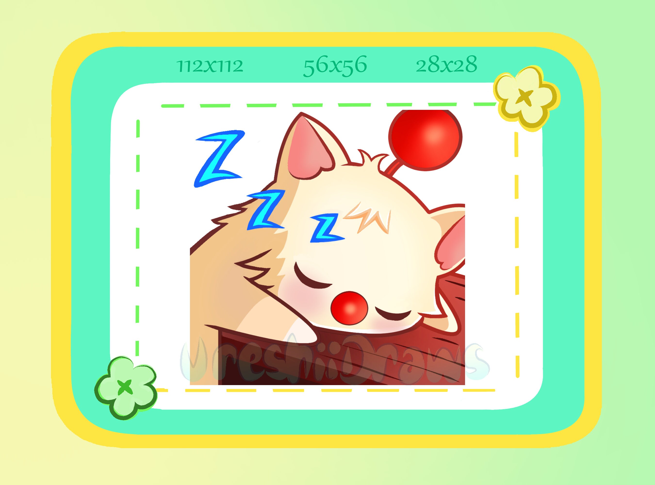 Sleeping Moogle Twitch Emote | Etsy
