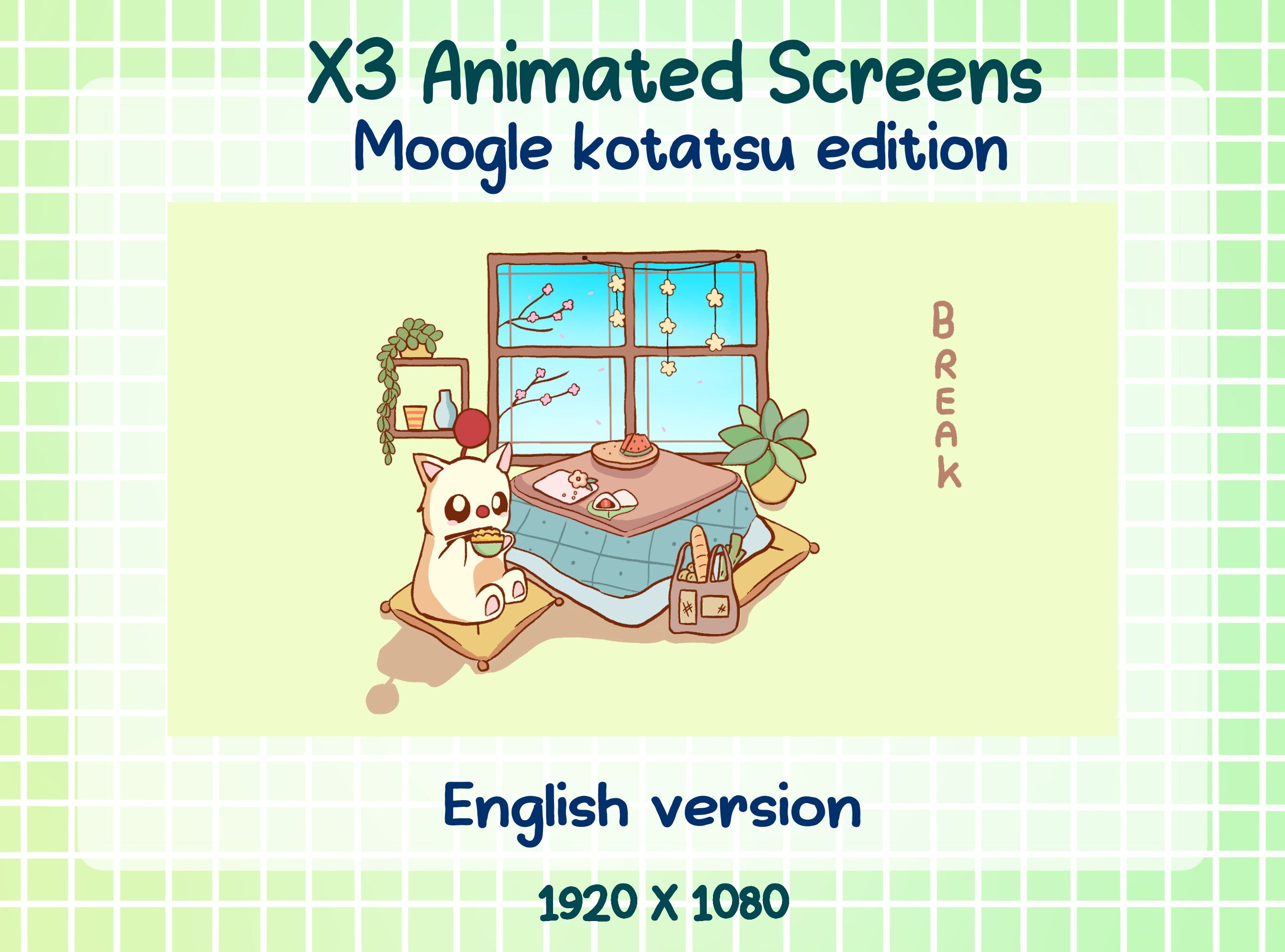 Animated Moogle Kotatsu Days English Twitch Screens / Scenes X3 ...