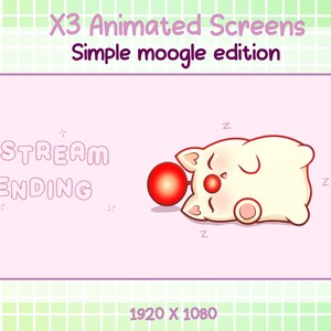 Simple Animated Moogle Twitch Screens / Scenes Pink Theme - Etsy