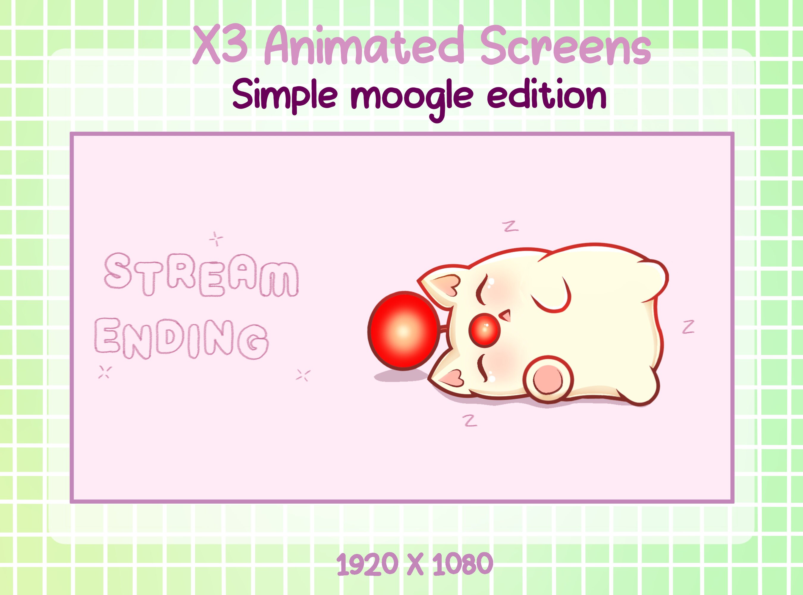 Simple Animated Moogle Twitch Screens / Scenes Pink Theme - Etsy
