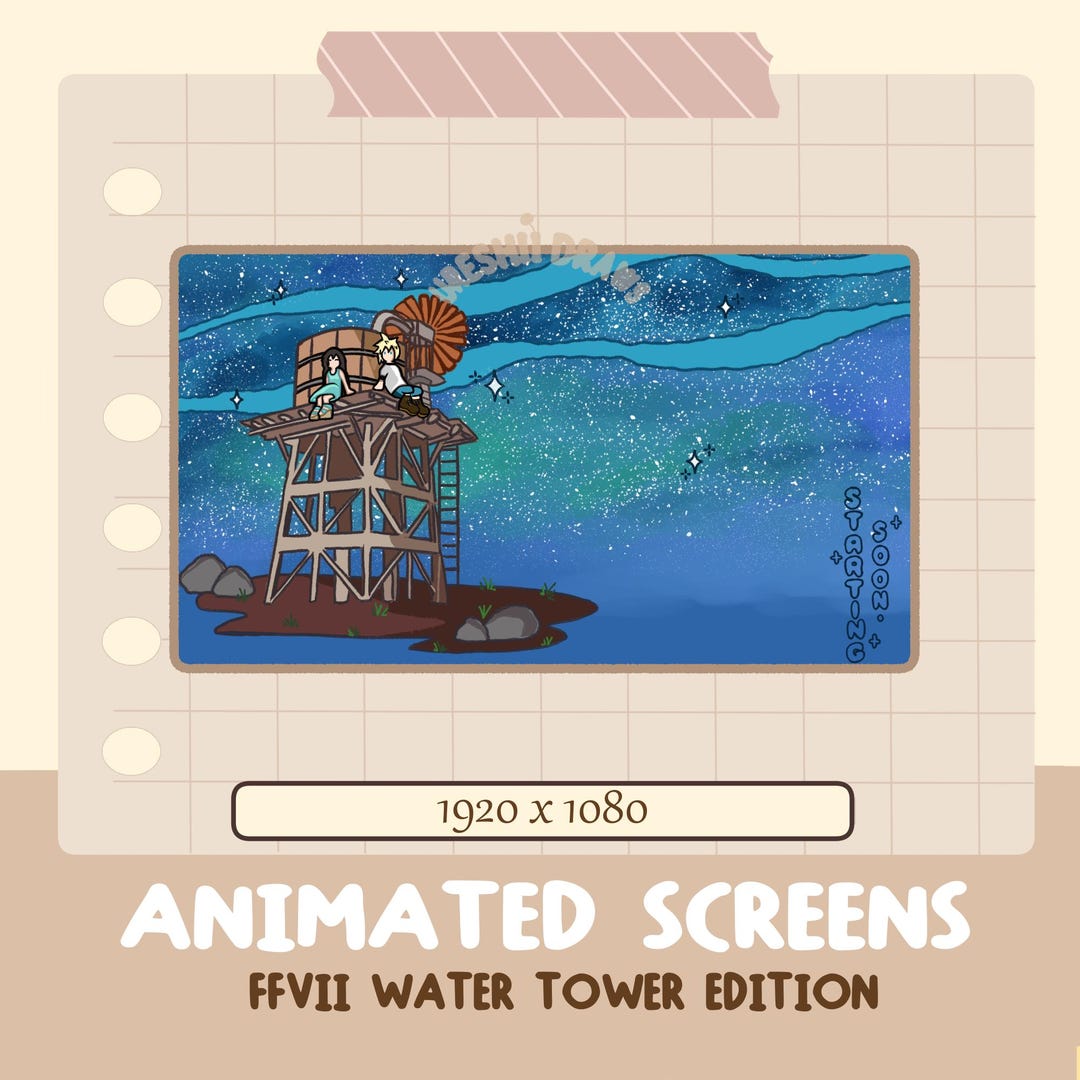 Final Fantasy VII Water Tower Twitch Screens | Stream Starting, BRB ...