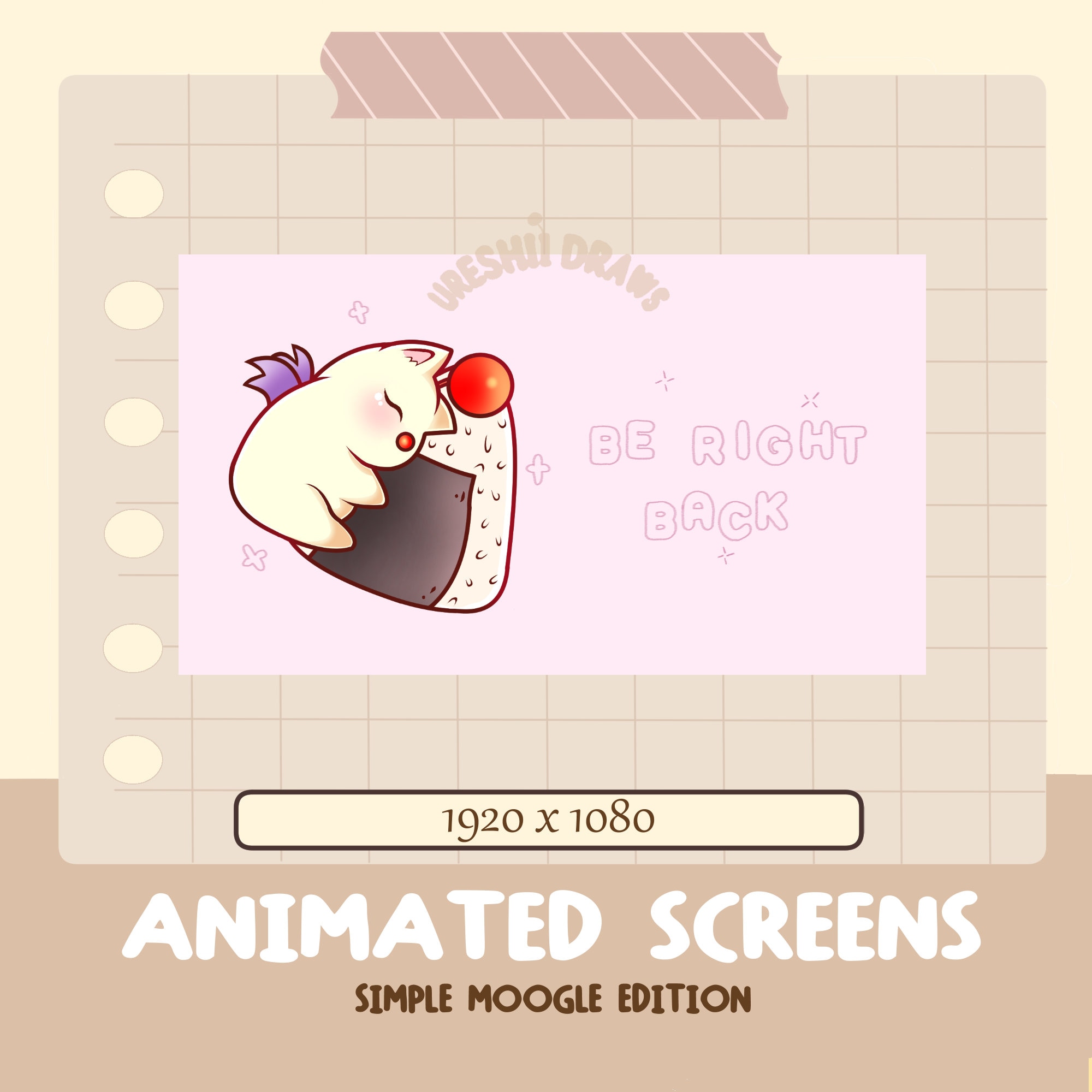 Simple Animated Moogle Twitch Screens / Scenes | Pink Theme - Etsy