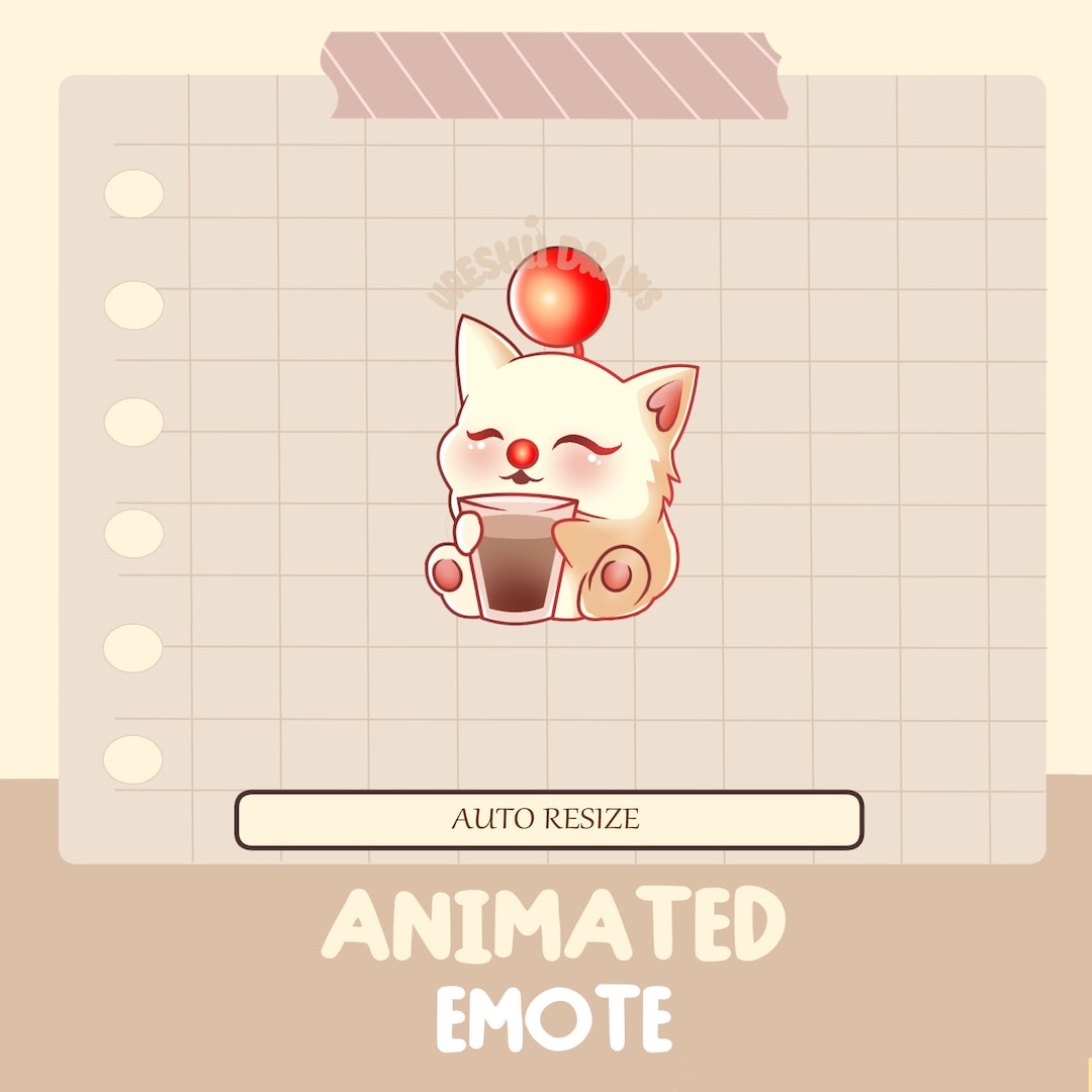 Animated Moogle Drink | Chocolate Milk | Tea Twitch Emote - Etsy