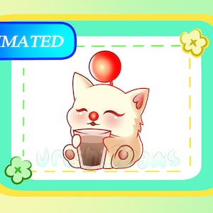 Animated Moogle Drink Chocolate Milk Tea Twitch Emote - Etsy