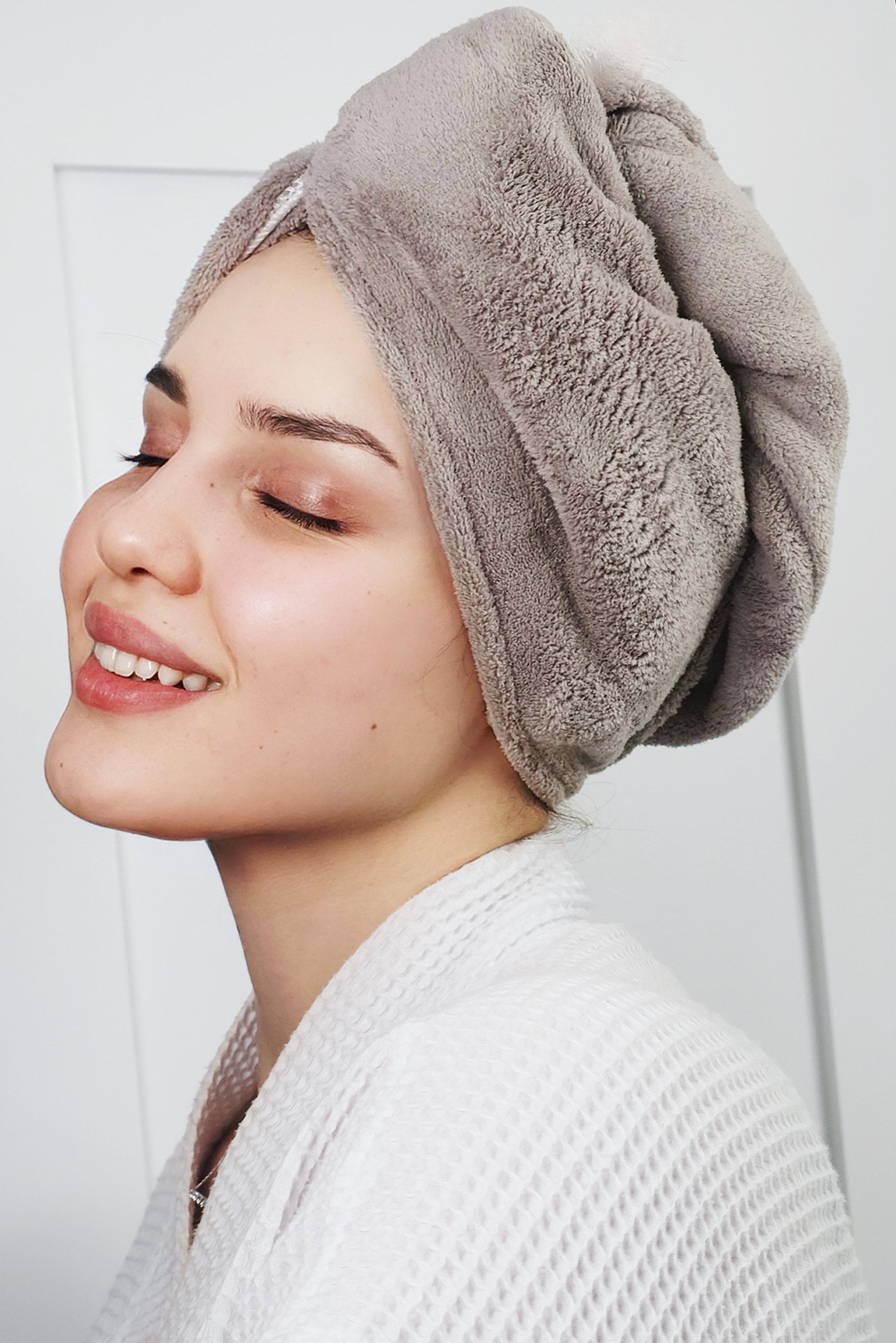 Microfiber Hair Towel Wrap Set Head Turban Towel Wrap for Drying Wet ...