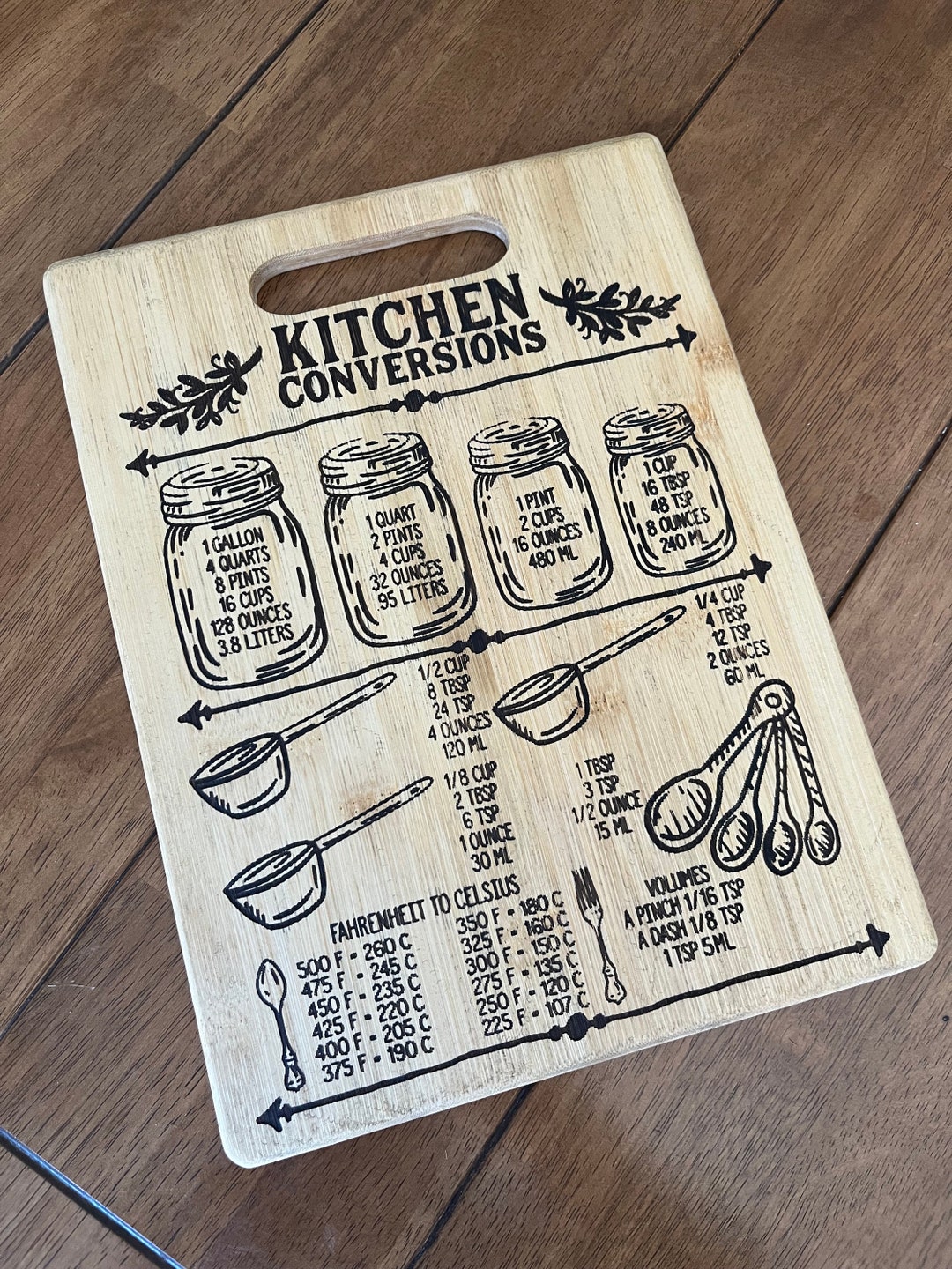 Kitchen Conversion Cutting Board - Etsy