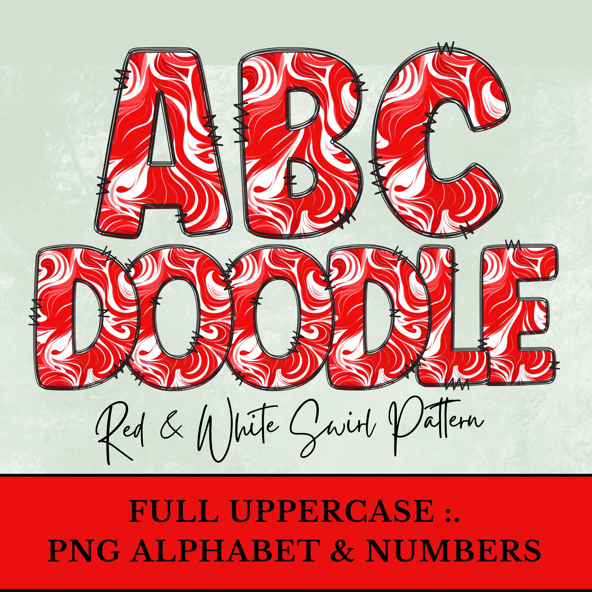 Red and White Swirl PNG Alphabet, Red PNG Alphabet Letters, White ...