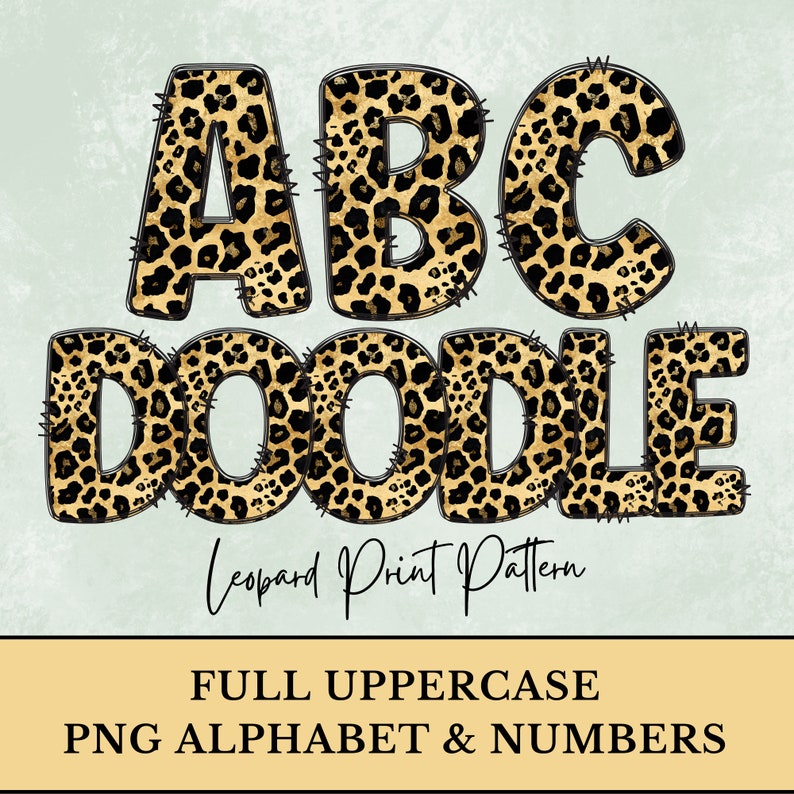 Leopard Print PNG Alphabet, Golden Brown PNG Letters, Animal Print ...