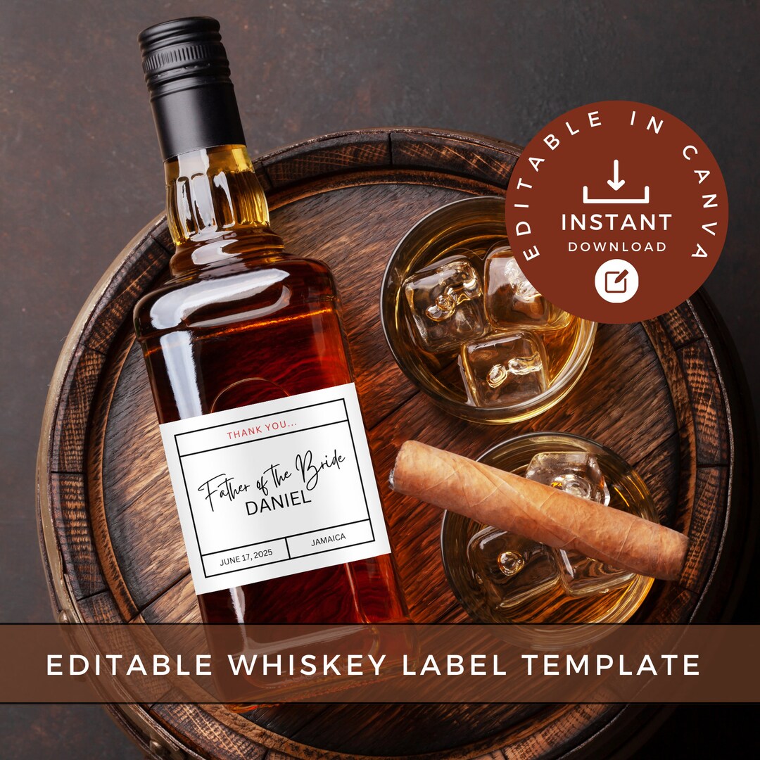 Editable Father of the Bride Whiskey Label Template, Best Man Proposal ...