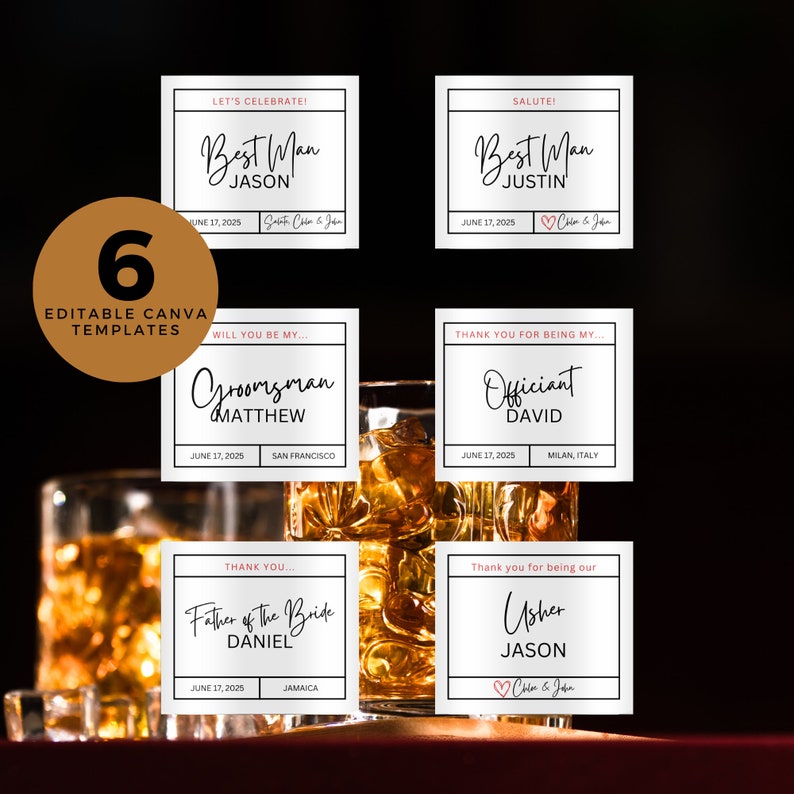 DIY Whiskey Label Template, Editable Will You Be My Groomsman, Best Man ...