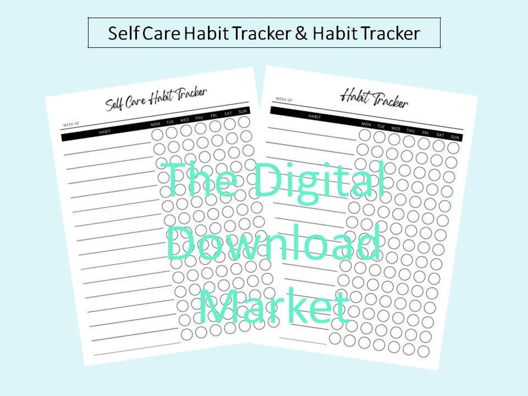 Self Care Habit Tracker Habit Tracker Kit Self Improvement Habit
