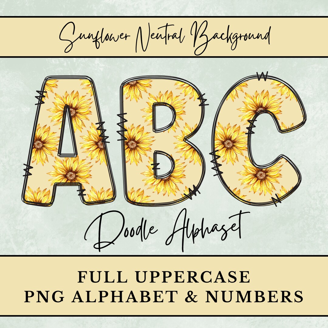 Sunflower Neutral Background PNG Alphabet, Flower PNG Alphabet Letters ...