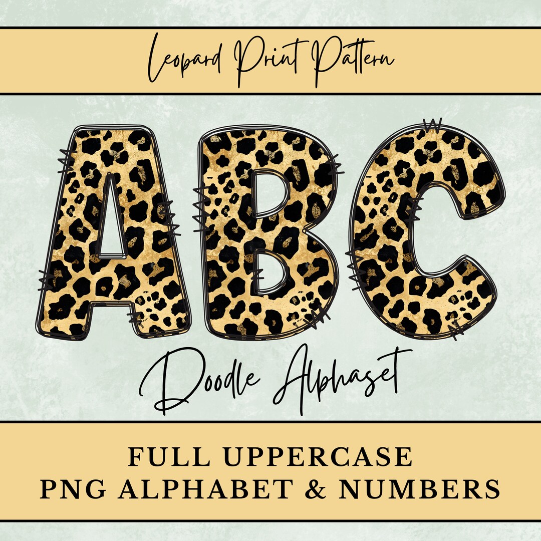 Leopard Print PNG Alphabet, Golden Brown PNG Letters, Animal Print ...
