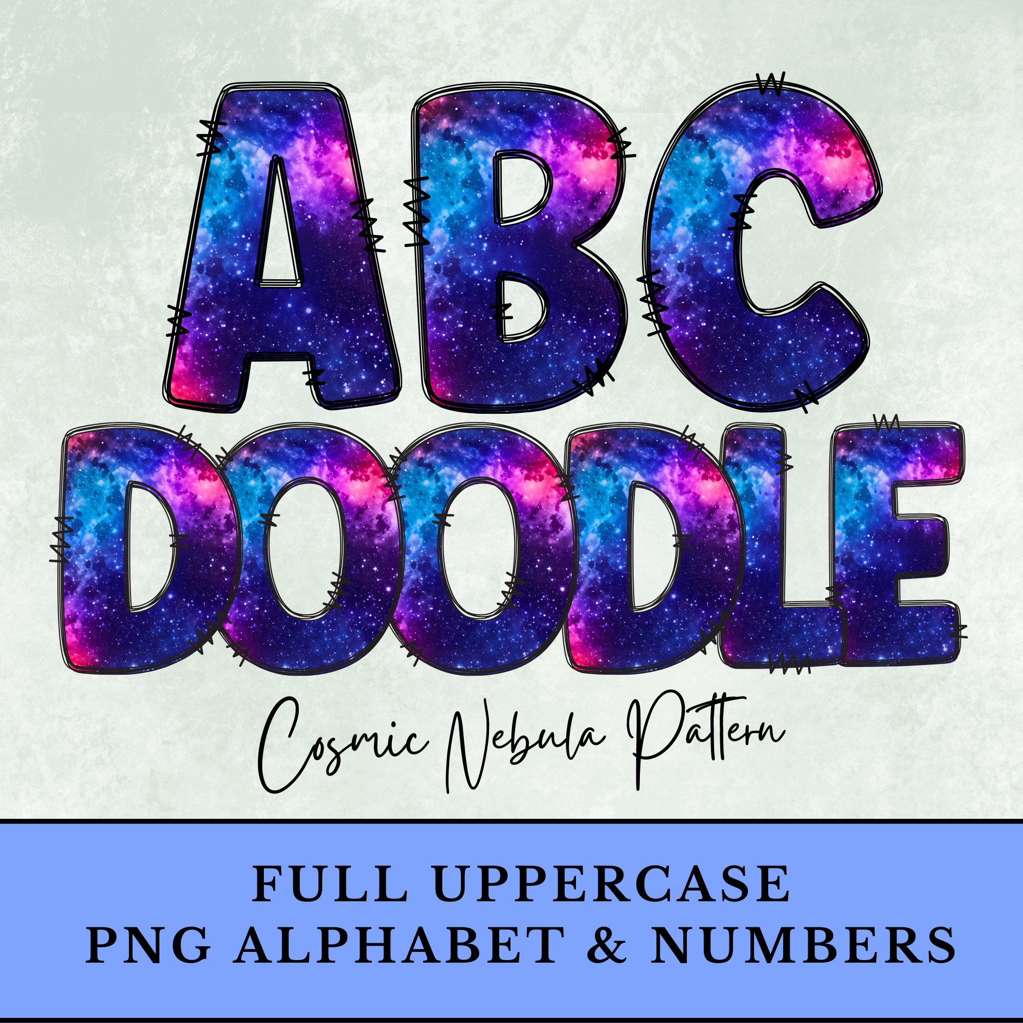 Cosmic Nebula Pattern PNG Alphabet, Nebula Stars PNG Alphabet Letters ...