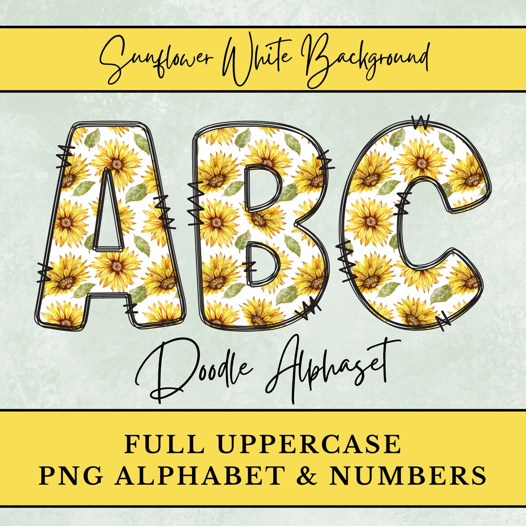 Sunflower White Background PNG Alphabet, Clipart PNG Alphabet Letters ...