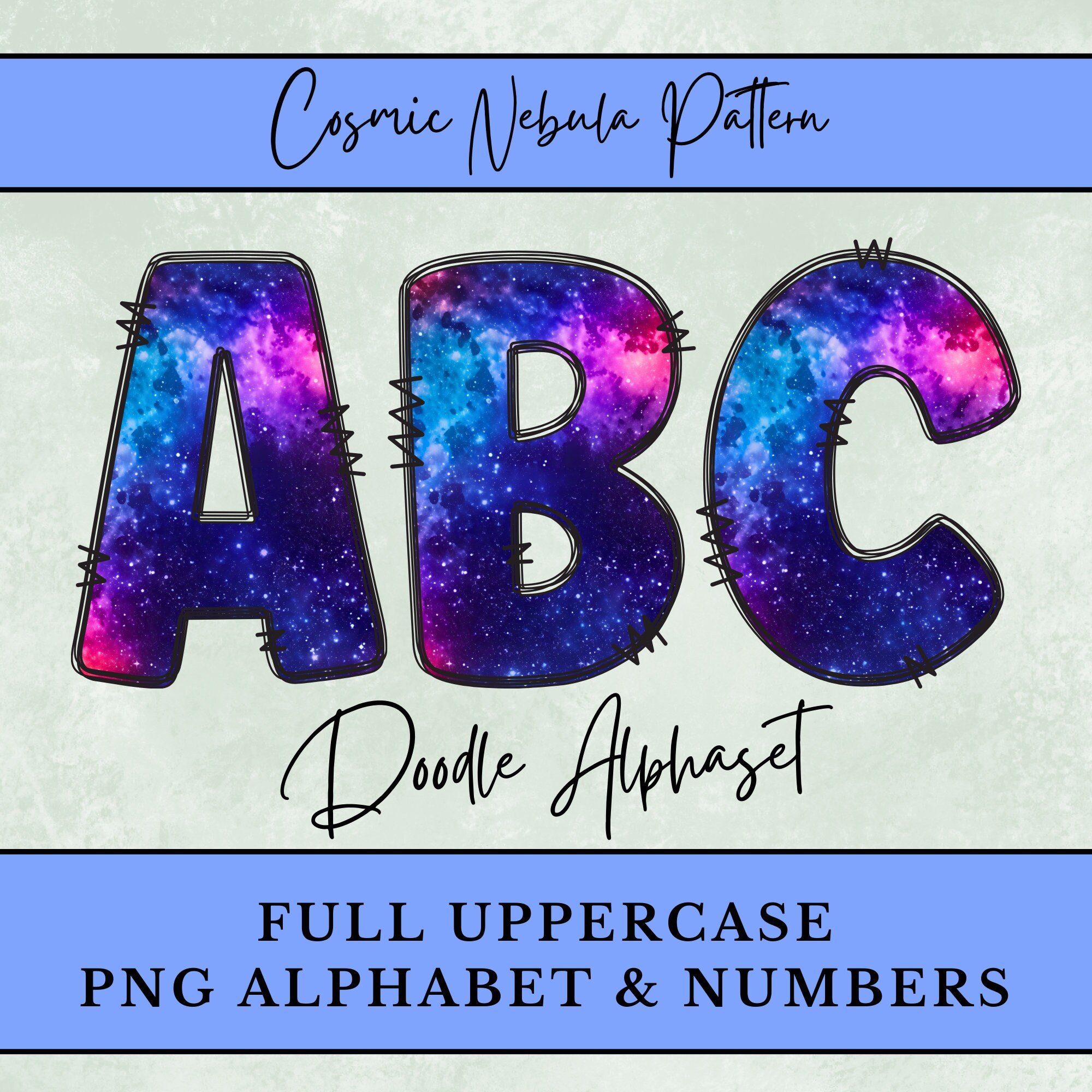 Cosmic Nebula Pattern PNG Alphabet, Nebula Stars PNG Alphabet Letters ...