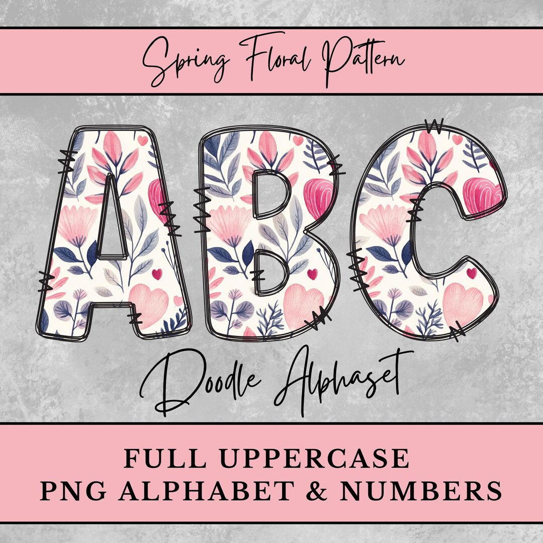 Spring Floral PNG Alphabet, Floral Greenery PNG Uppercase Alphabet ...