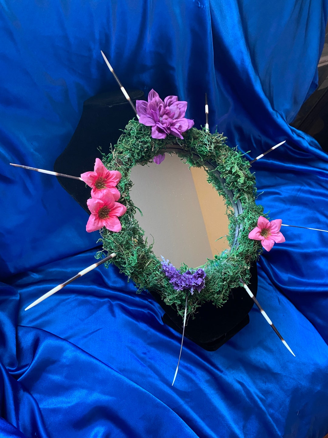 Quill Forest Mirror Cottagecore Flowers Moss - Etsy