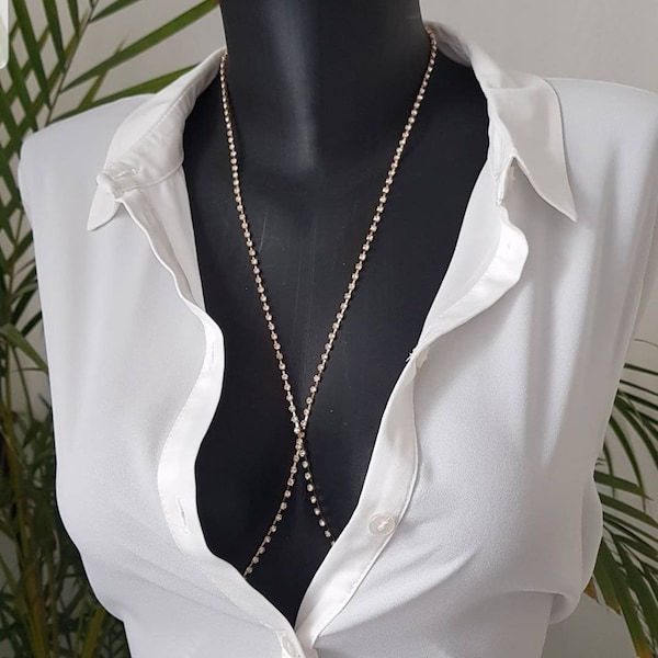 Rhinestone Body Chain - Etsy