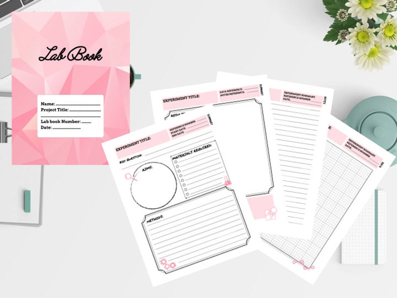 Laboratory Notebook Template - Pink Geometric - Lab Journal - PDF ...