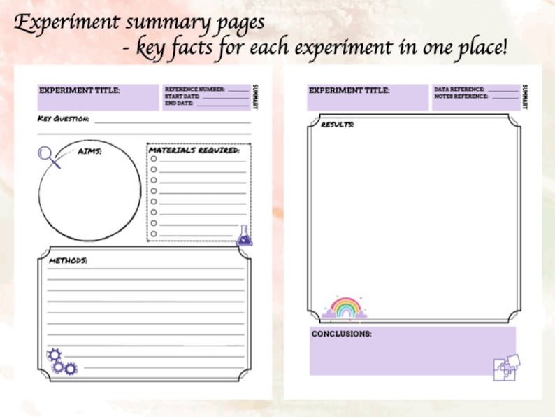 Laboratory Notebook Template - Purple Clouds - Lab Journal - PDF ...
