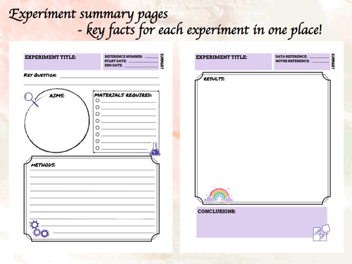 Laboratory Notebook Template - Purple Clouds - Lab Journal - PDF ...