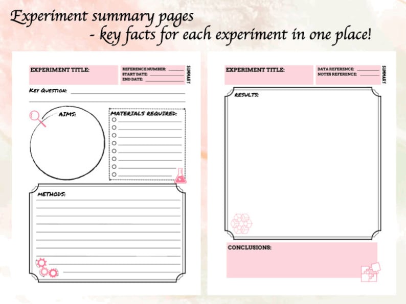 Laboratory Notebook Template - Pink Geometric - Lab Journal - PDF ...