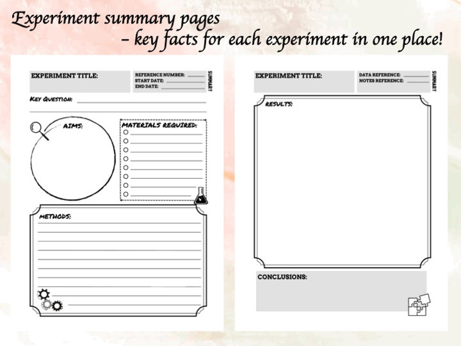 Laboratory Notebook Template - Leather Look - Lab Journal - PDF ...