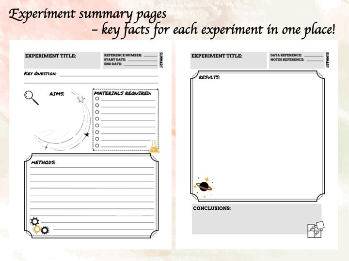 Laboratory Notebook Template - Stars - Lab Journal - PDF Experiment ...
